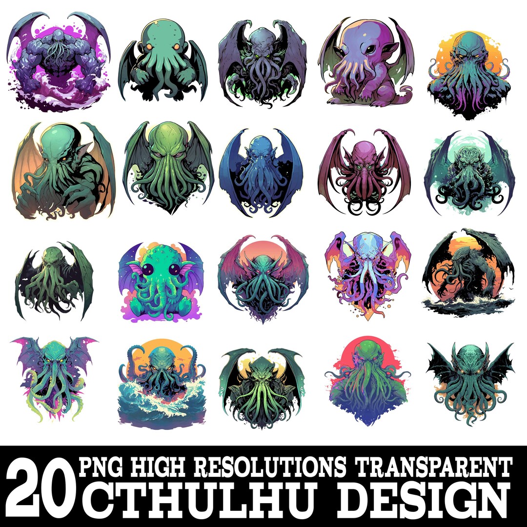 20 PNG Transparent Cthulhu Cartoon 4000x4000 Px Printable - Etsy