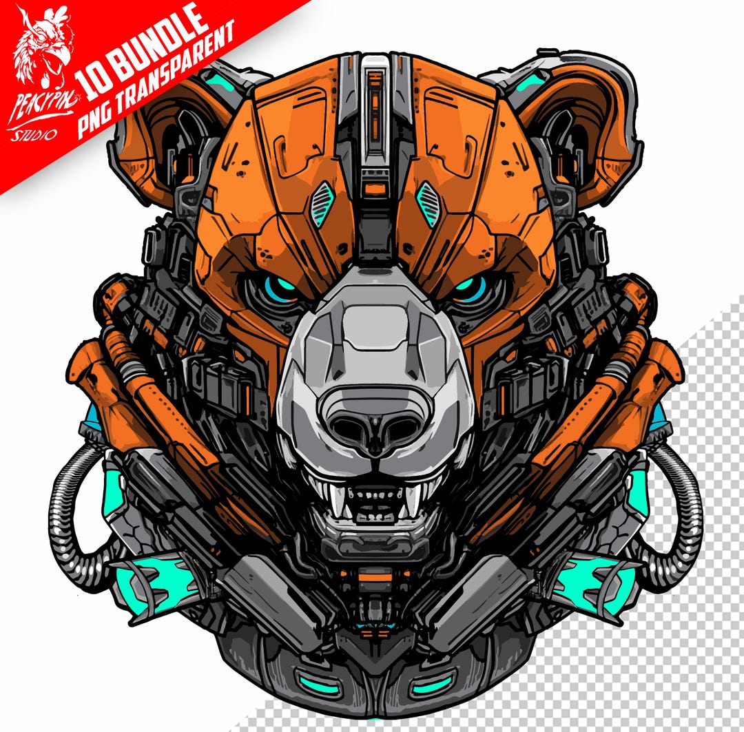 10 Robot Bear Clipart Vector Graphic Png Transparent - Etsy