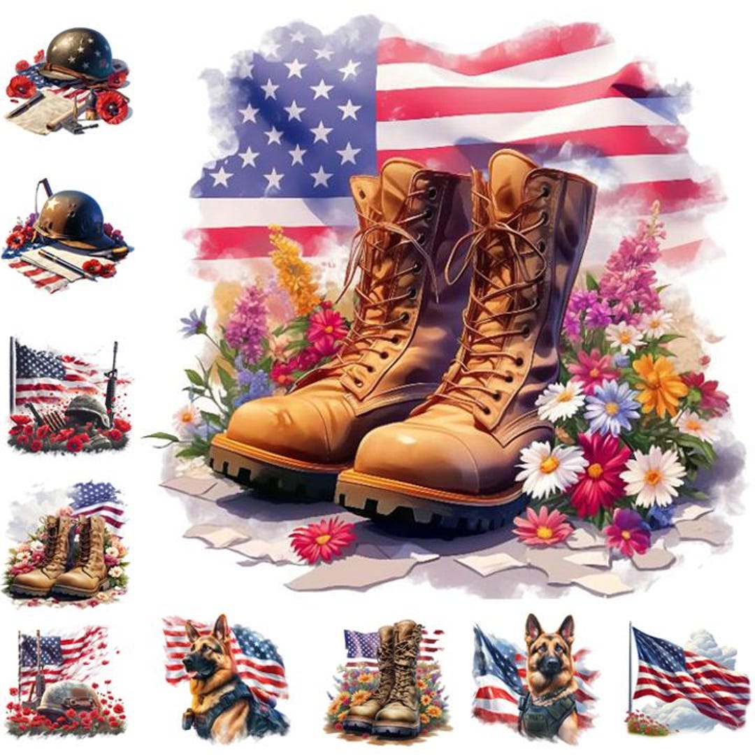 Memorial Day Clipart | Patriotic Memorial Day Clipart Bundle | 10 High ...
