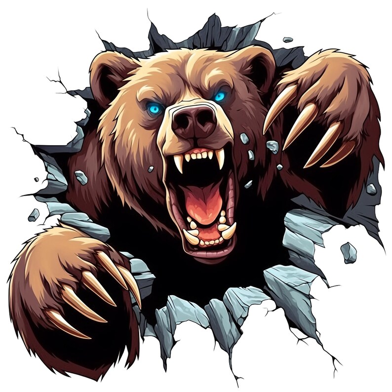 Bear Clipart | Terrifying Bear Clipart Bundle | 10 High-quality Designs ...