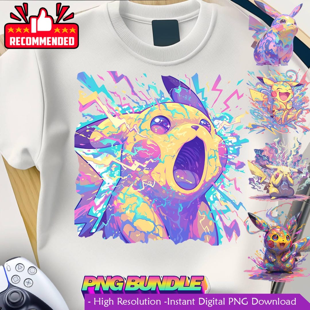 Pikachu PNG | T-shirt Design | Sublimation | Instant Download PNG | DTF ...