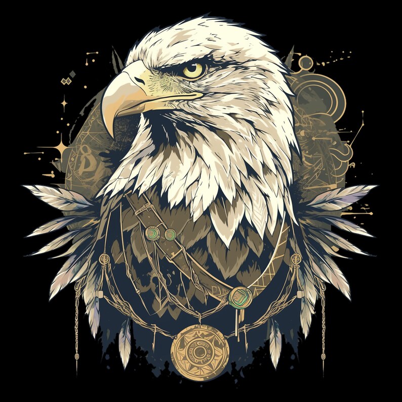 Bohemian Eagle Clipart Bundle, Tribal Boho Art Set, Kids Room Decor ...