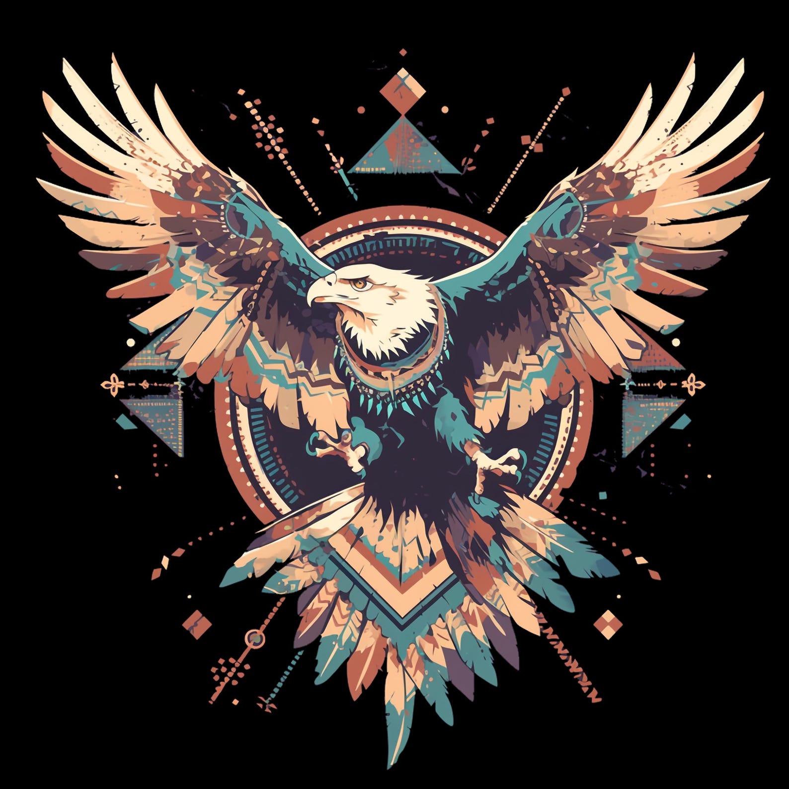 Bohemian Eagle Clipart Bundle, Tribal Boho Art Set, Kids Room Decor ...