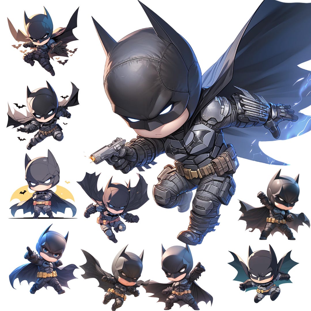 Superhero Chibi Png Bundle - Etsy