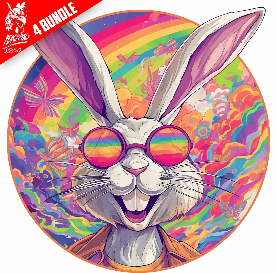 Bunny Clipart | Trippy Psychedelic Bunny | High-quality Designs | Png ...