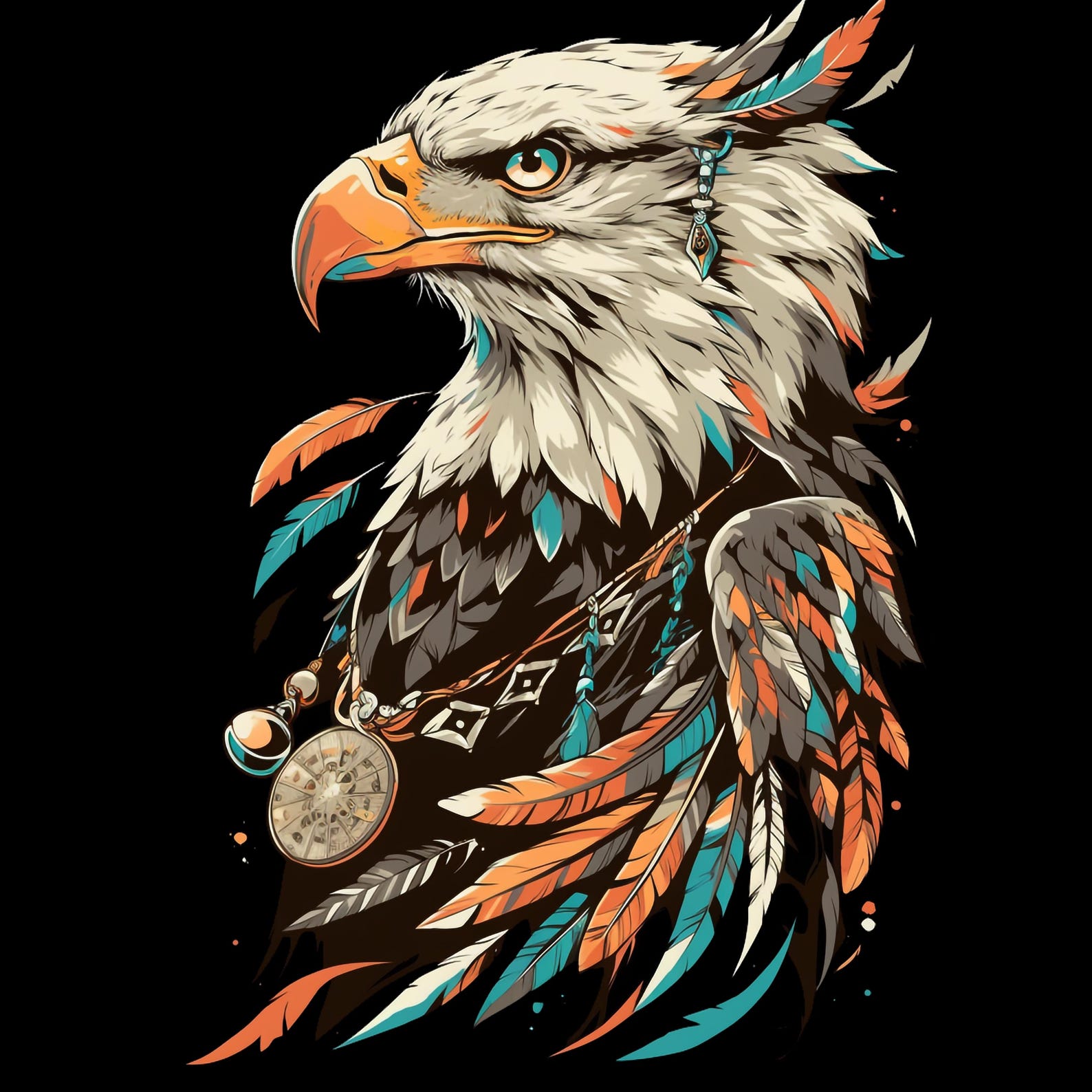 Bohemian Eagle Clipart Bundle, Tribal Boho Art Set, Kids Room Decor ...