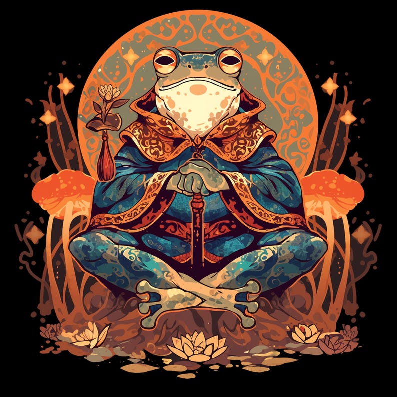 Bohemian Frog Clipart Bundle, Tribal Boho Art Set, Kids Room Decor ...