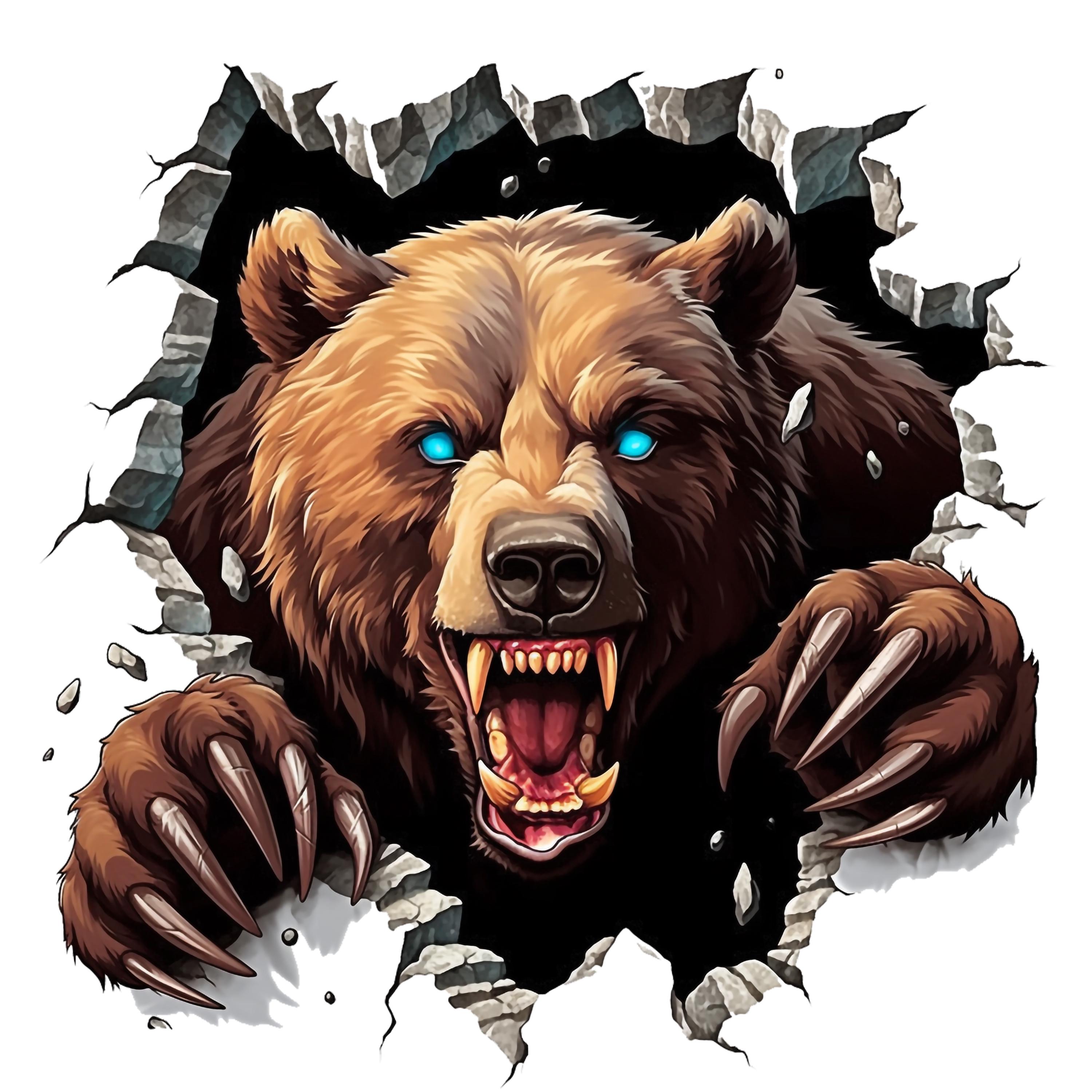 Bear Clipart | Terrifying Bear Clipart Bundle | 10 High-quality Designs ...