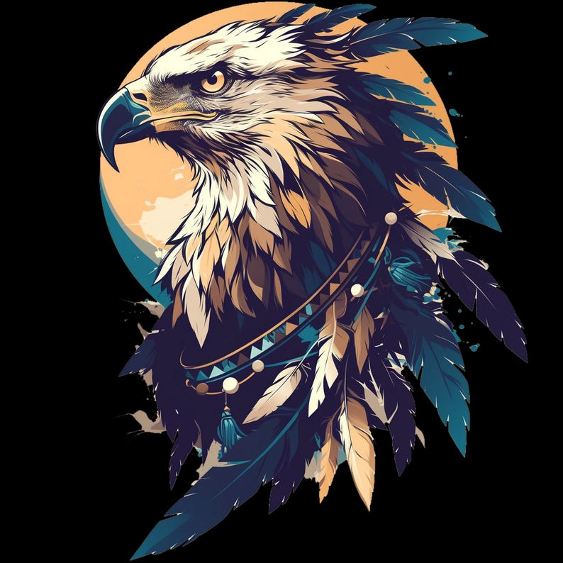 Bohemian Eagle Clipart Bundle, Tribal Boho Art Set, Kids Room Decor ...