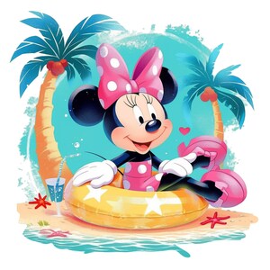 Minnie Mouse Beach Design Clipart - Commercial Use, Instant Download ...