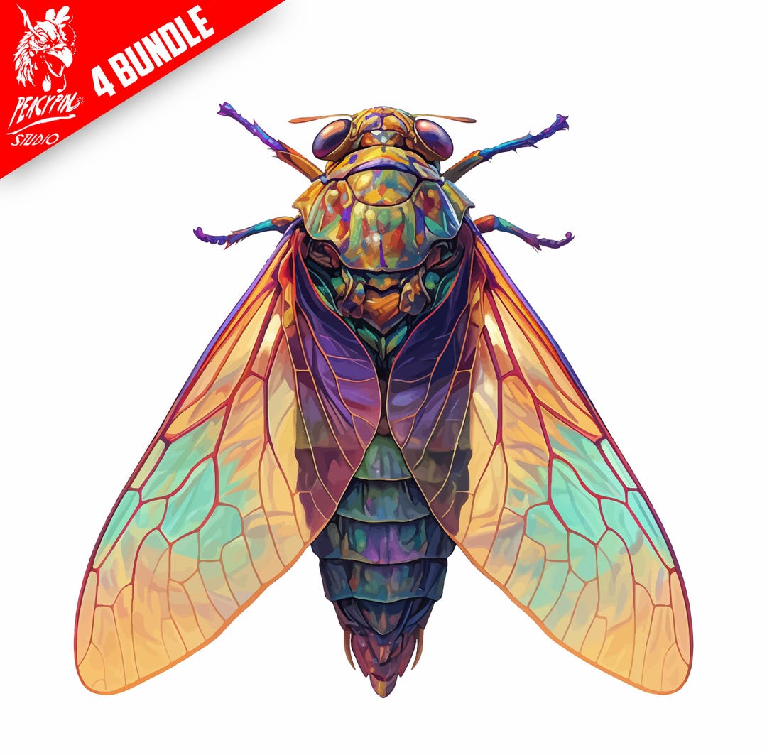 Cicada Clipart | Trippy Psychedelic Cicada | High-quality Designs | T ...