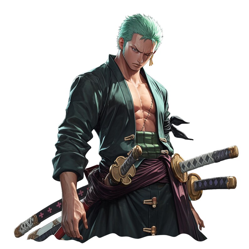 Roronoa Zoro PNG Bundle | High-quality Anime Designs for DTF Transfers ...