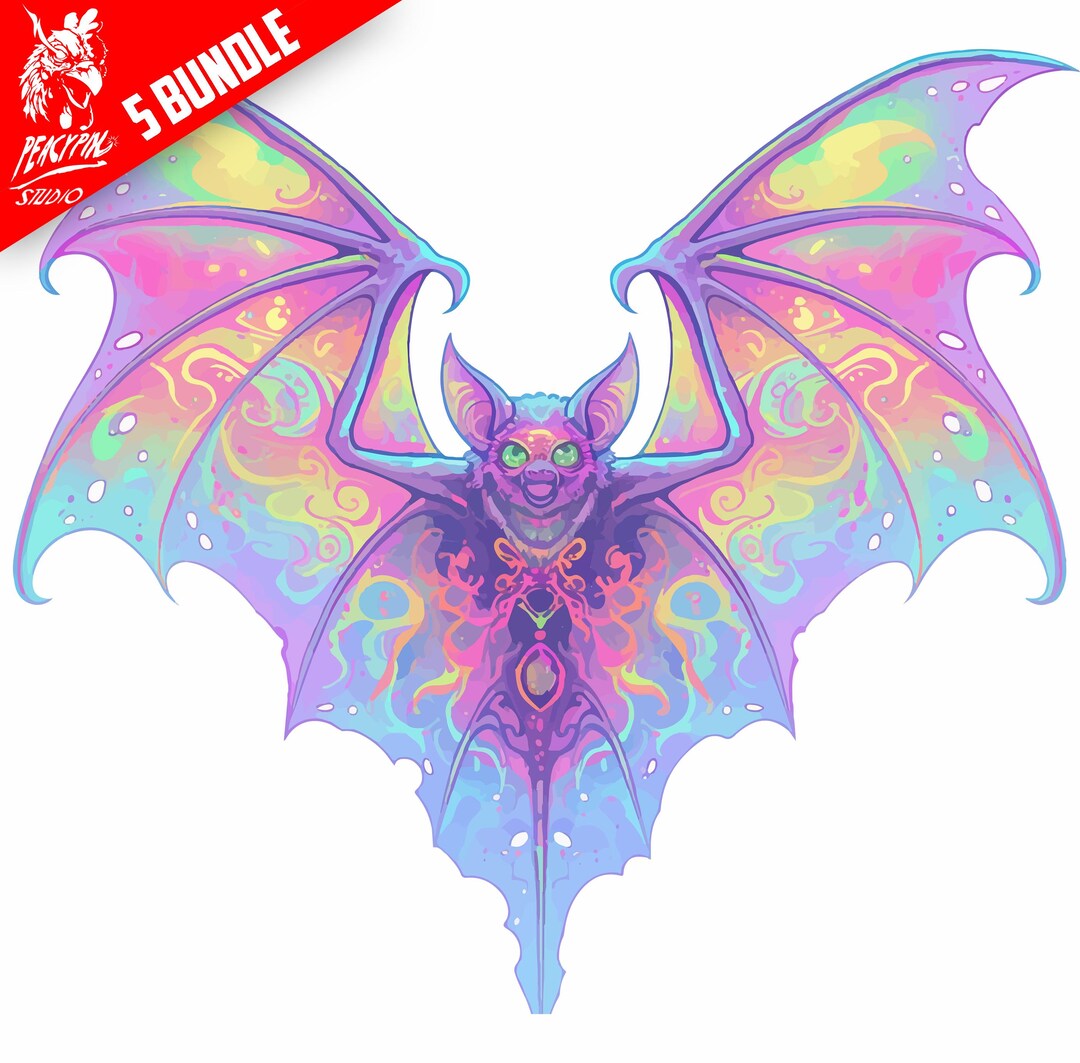 Bat Clipart | Trippy Psychedelic Bat | High-quality Designs | Png ...