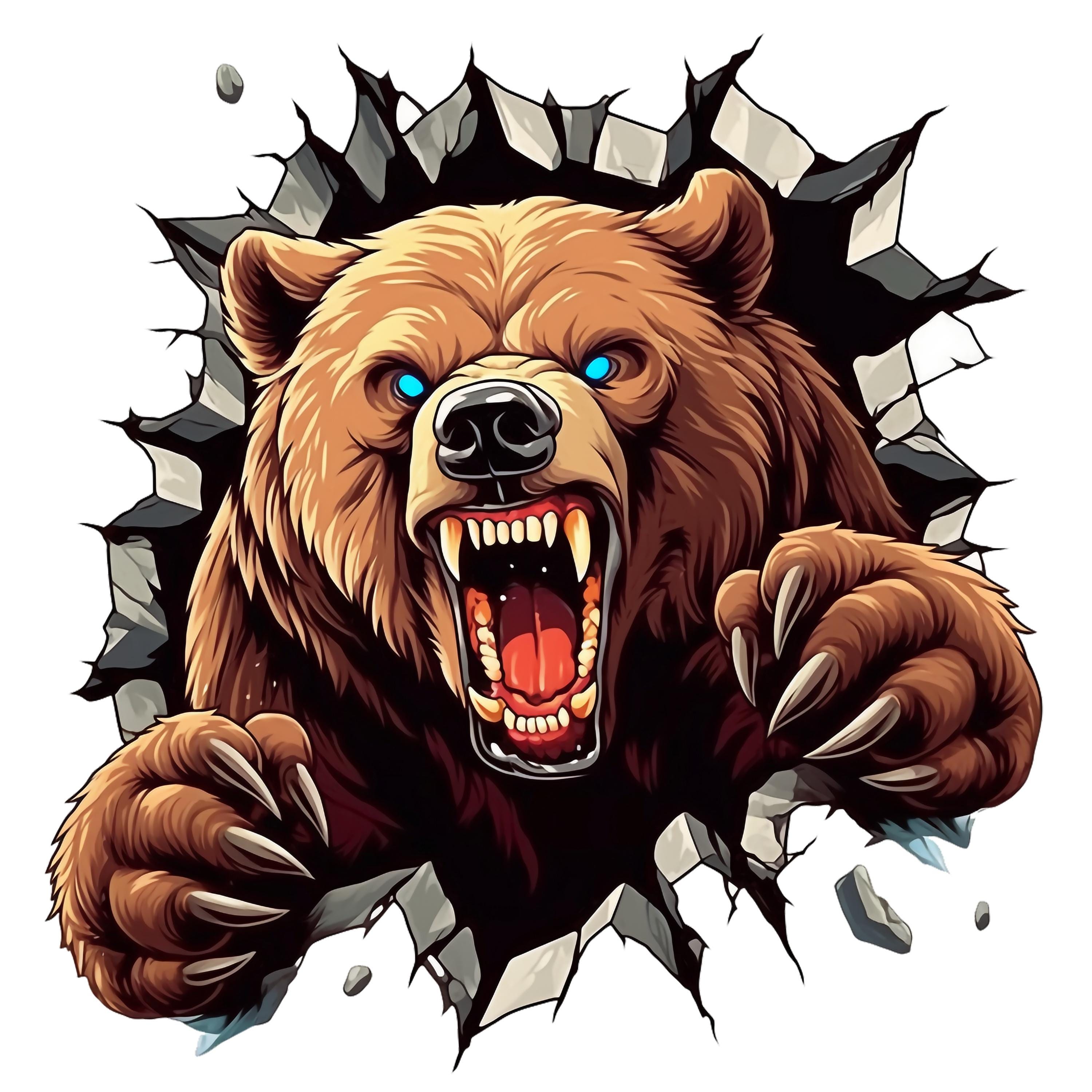Bear Clipart | Terrifying Bear Clipart Bundle | 10 High-quality Designs ...