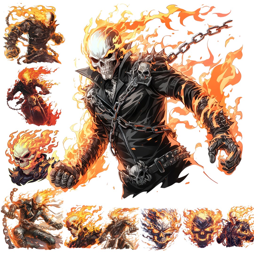 Ghost Rider Design Bundle , Fan Art Design Bundle - Etsy