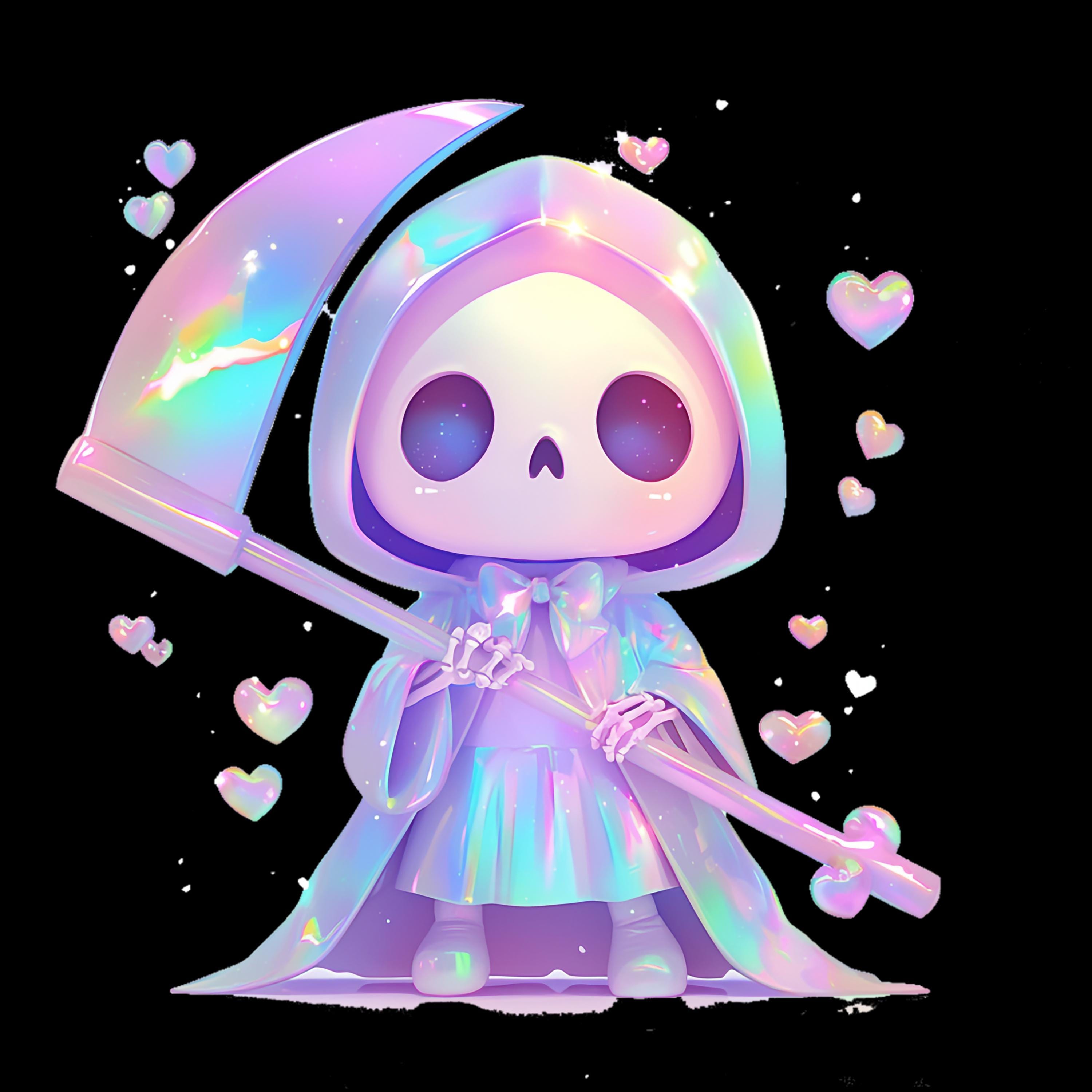 Iridescent Grim Reaper Png Bundle, Sublimation Design, Kids Png, Baby ...