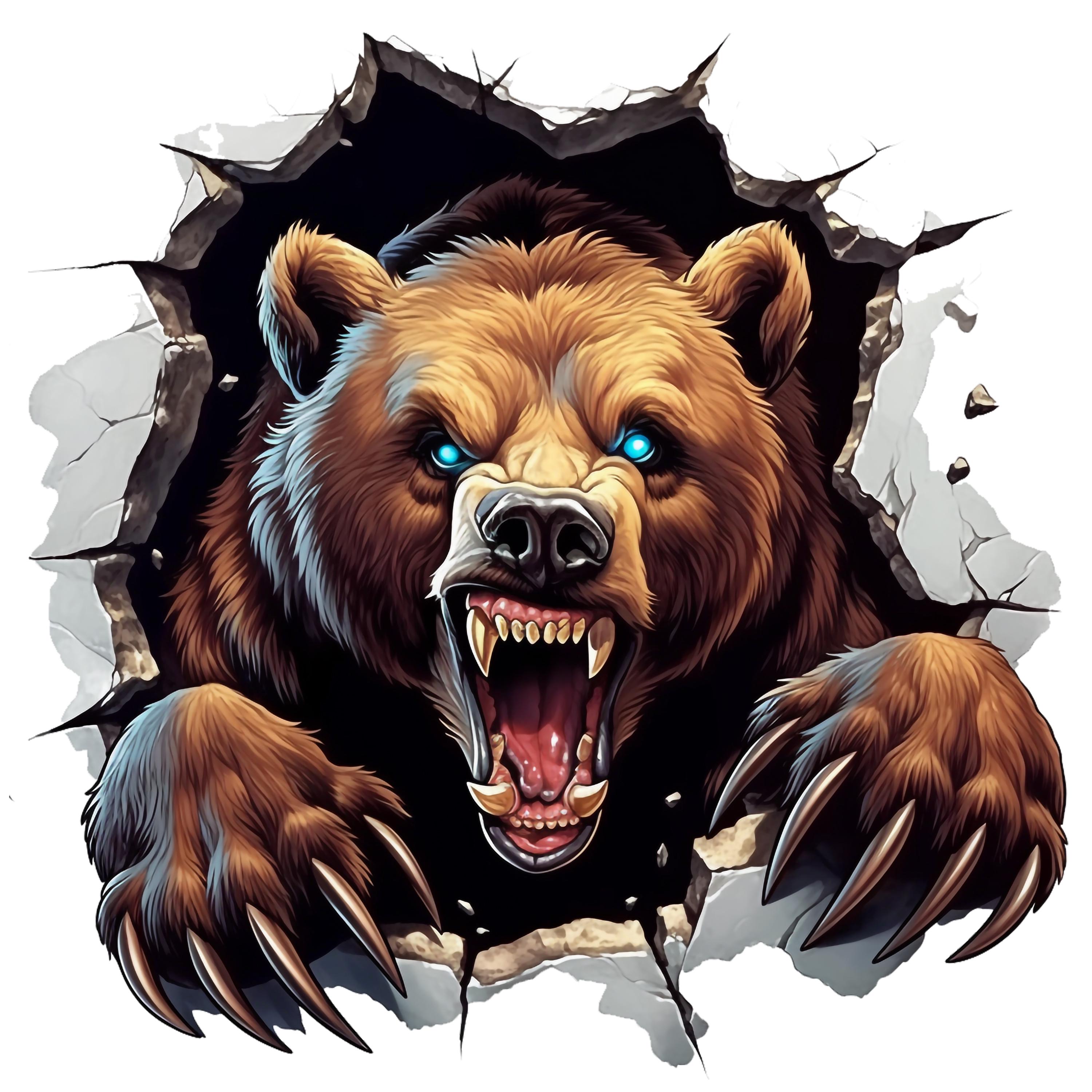 Bear Clipart | Terrifying Bear Clipart Bundle | 10 High-quality Designs ...