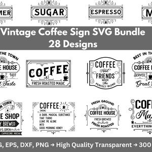 Farmhouse Coffee Sign SVG Bundle: Vintage Kitchen Designs (28 Designs ...