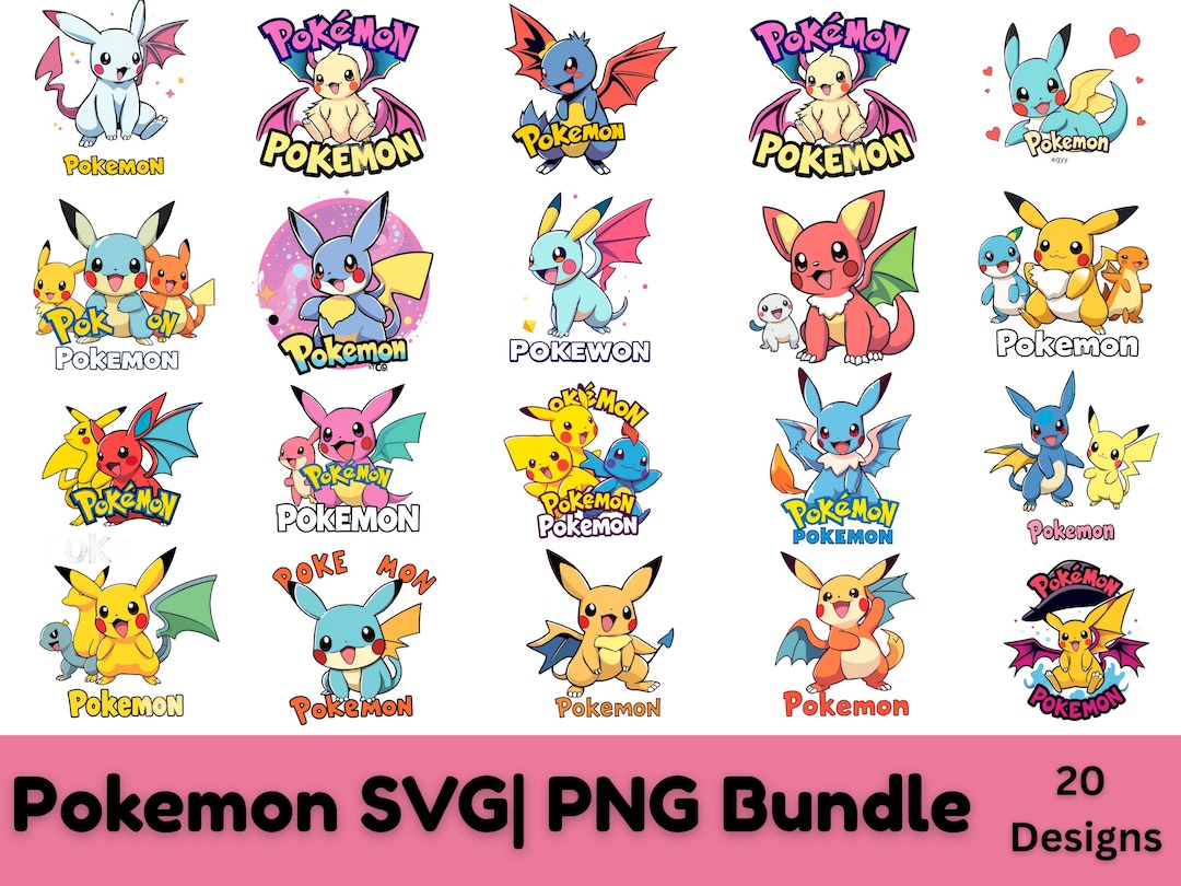 Pokemon Cartoon SVG Bundle, Pikachu Clipart (20 Designs) - Etsy