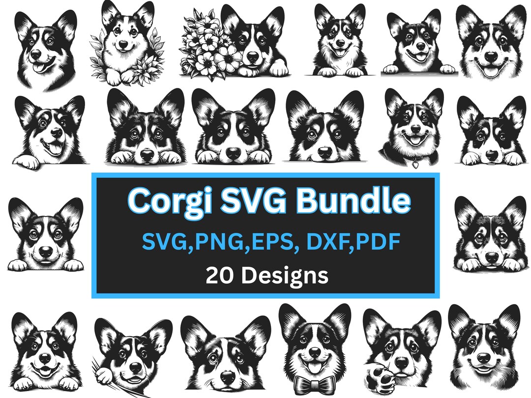 Corgi Svg, 20 Corgi Svg Bundle, Cute Corgi Clipart , Corgi Png, Dog Svg ...