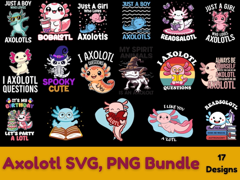 Axolotl Svg, Axolotl Svg Bundle, Axolotl Png, Axolotl Png Bundle ...