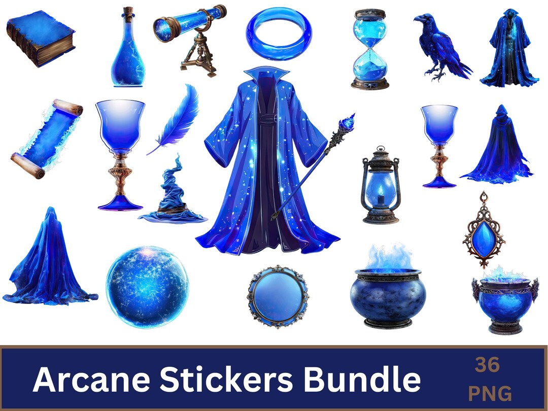 Arcane Stickers, Arcane Stickers Bundle, Blue Magic Stickers, Arcane ...