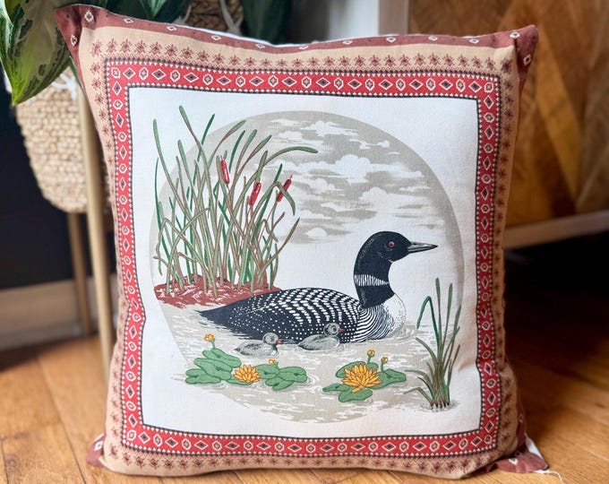 Vintage-inspired Duck Mallard Throw Pillow - Etsy