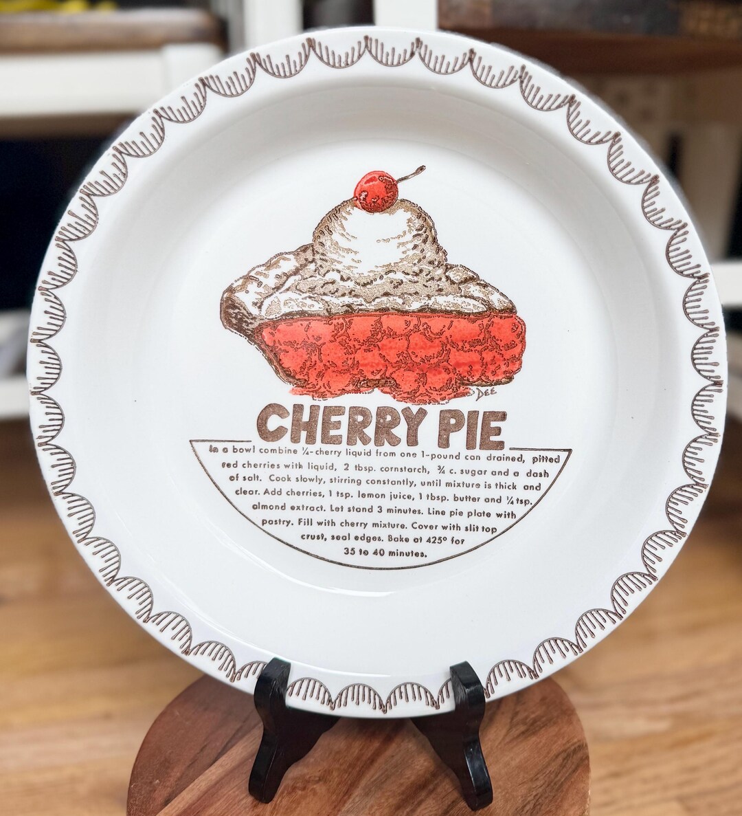 Vintage Cherry Pie Recipe Plates (varieties) - Etsy