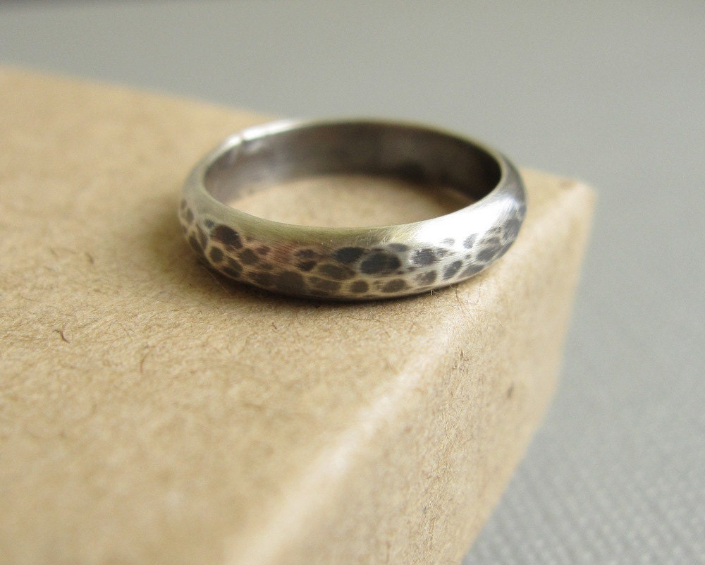 Hammered Sterling Silver Ring Simple Band Custom Size - Etsy