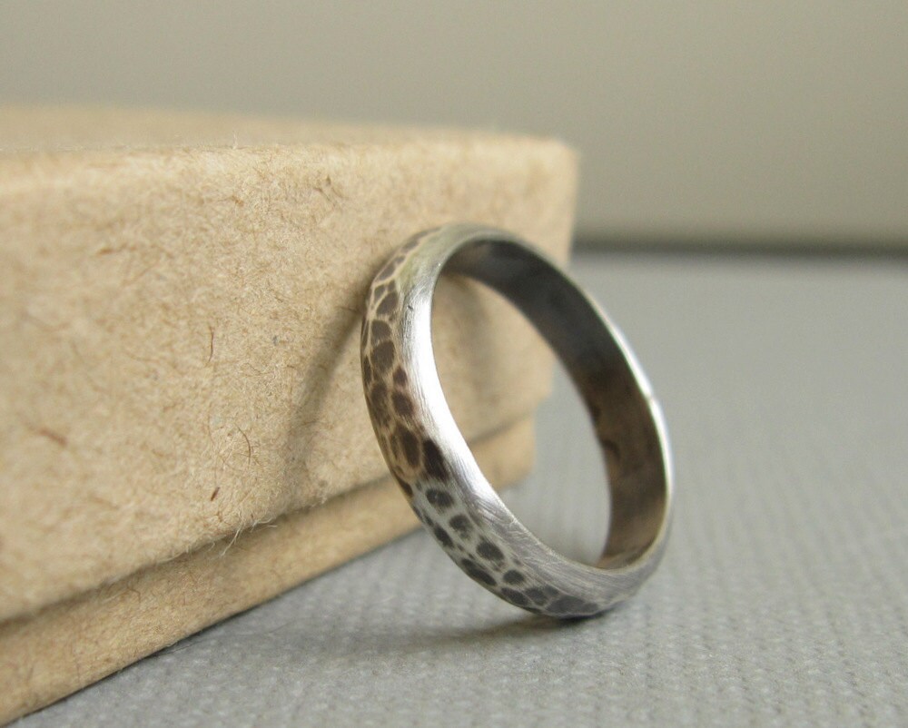 Hammered Sterling Silver Ring Simple Band Custom Size - Etsy