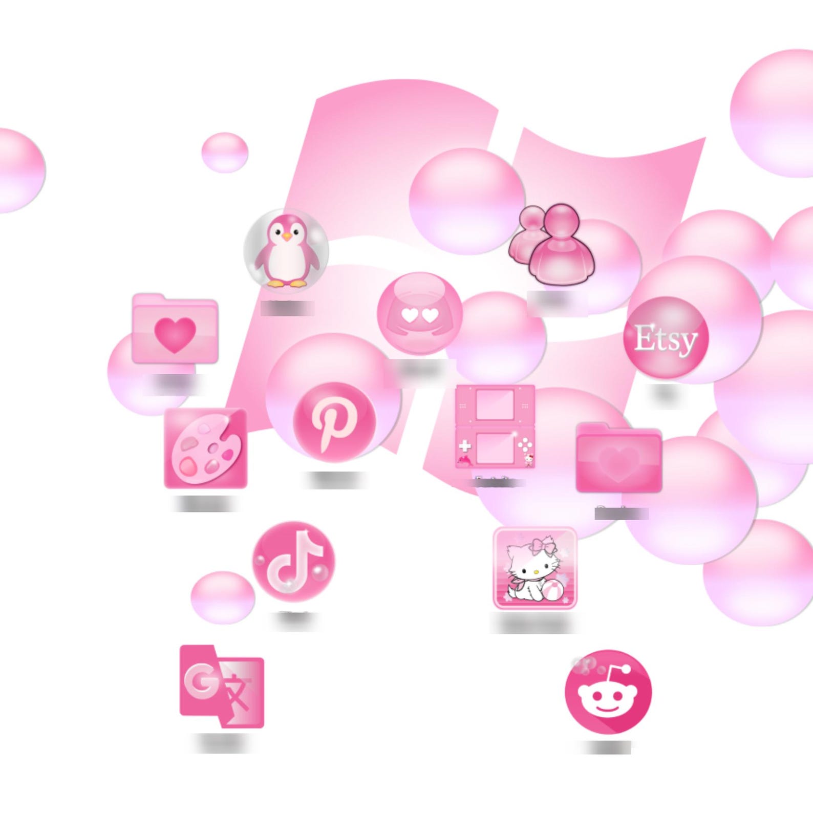 Pink Frutiger Aero Icon Set – Aesthetic Desktop Icons for Mac & PC - Etsy