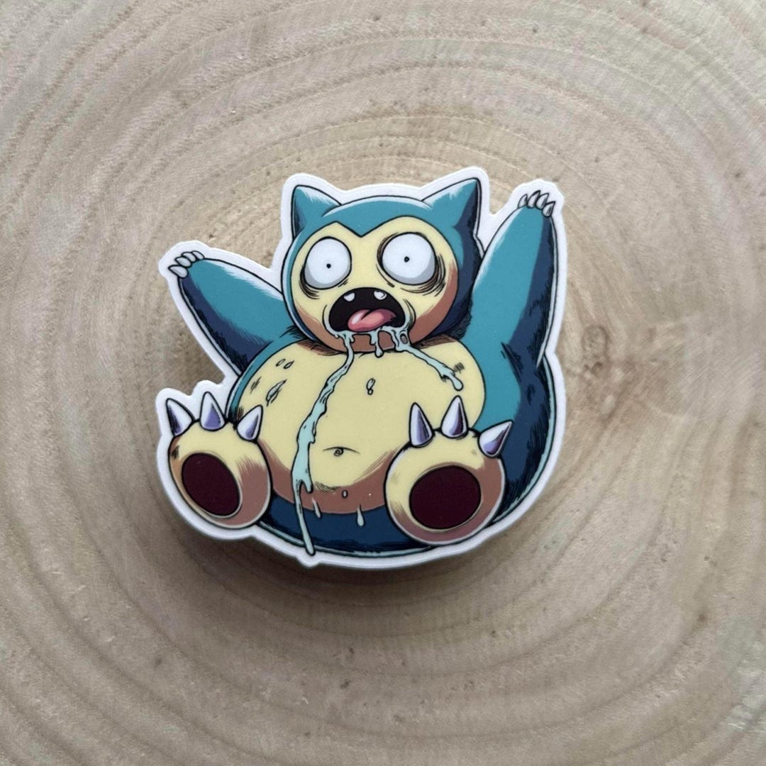 Snorlax Sticker - Waterproof Vinyl Pokemon Sticker (3") - Laptop, Water ...