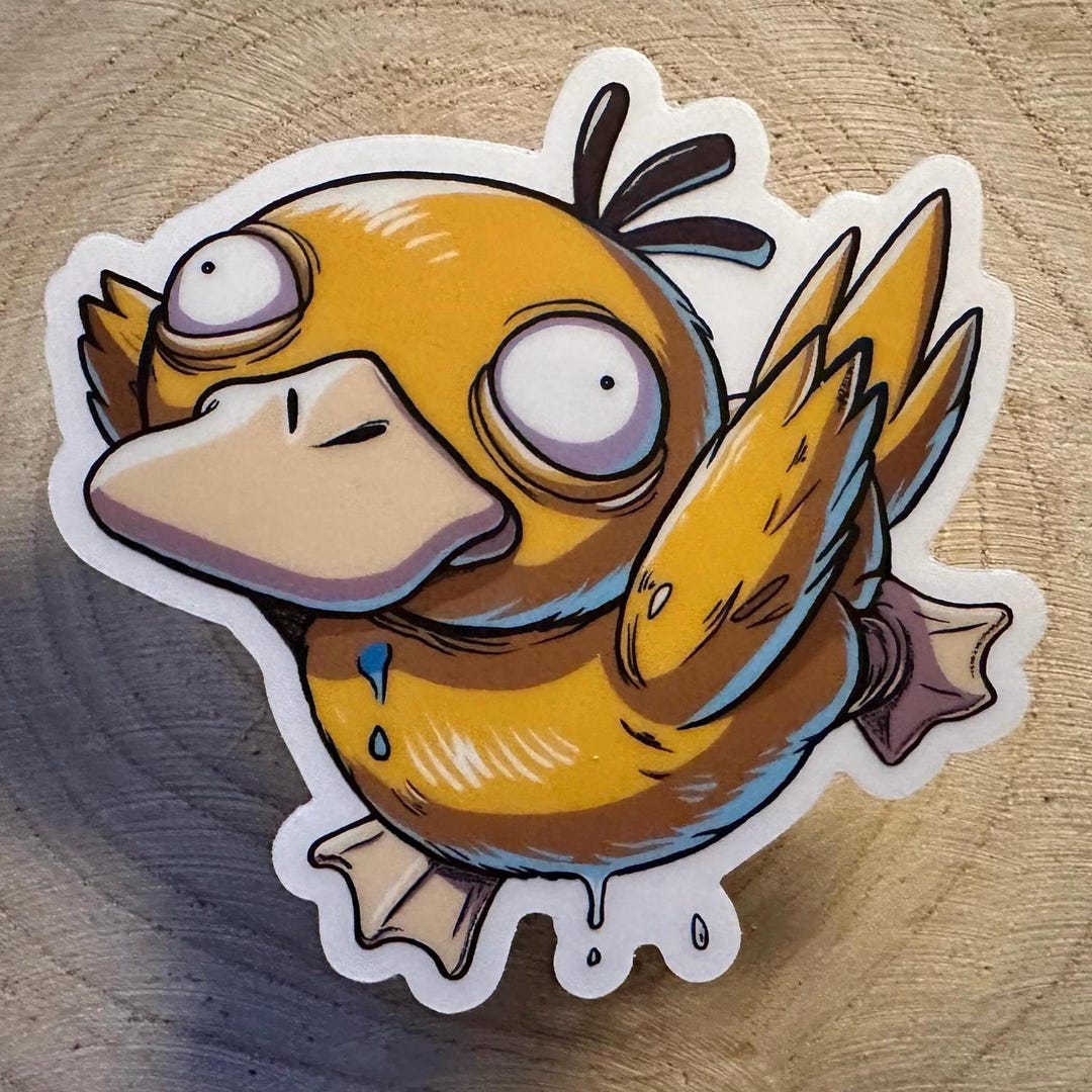 Psyduck Sticker - Waterproof Vinyl Pokemon Sticker (3") - Laptop, Water ...
