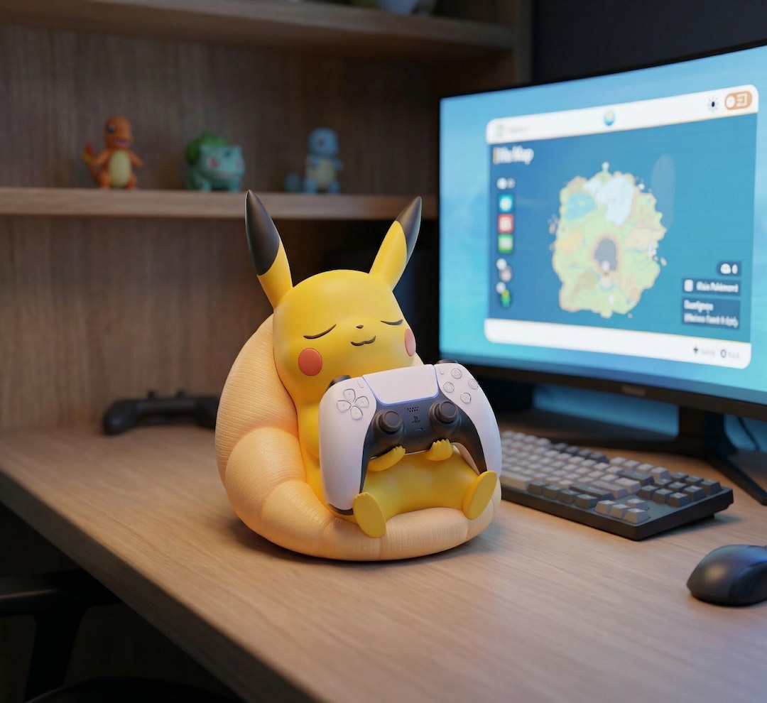 Pikachu Controller Stand for PS5 & Xbox, Cute Sleeping Pokemon ...