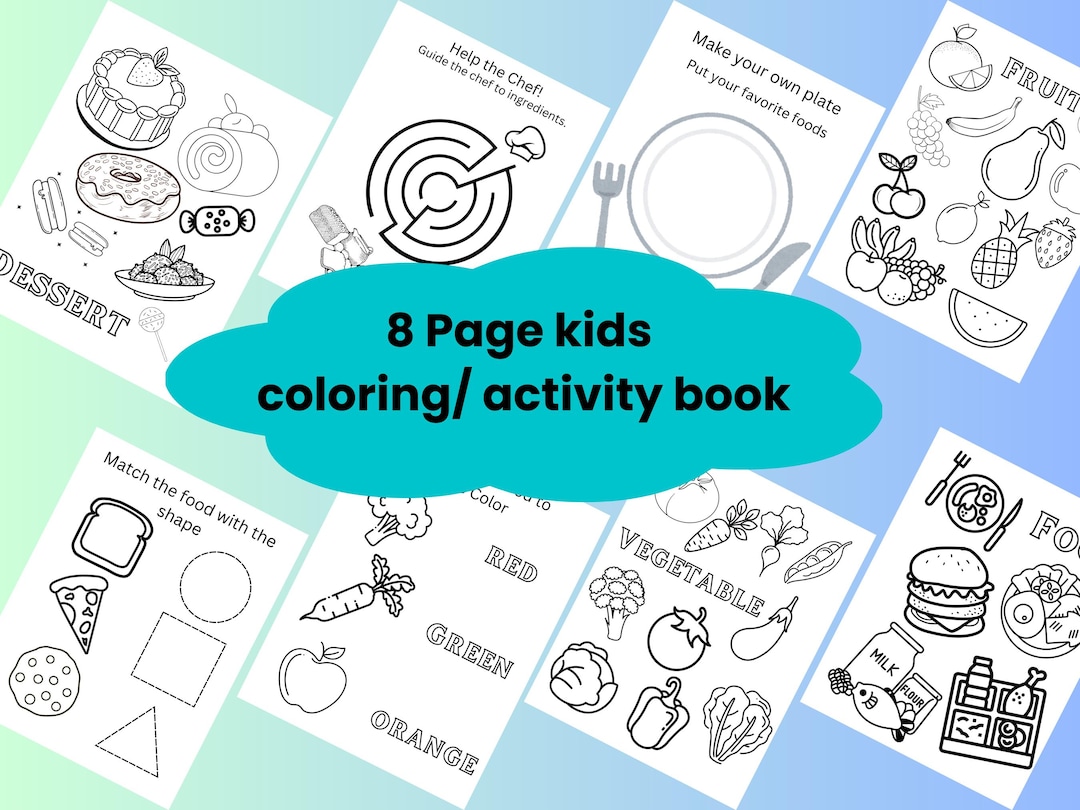 Printable Food Coloring Pages, Fun Nutrition Activities for Kids ...