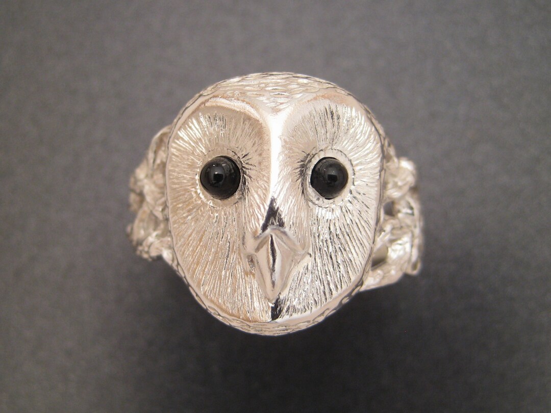 Silver Barn Owl Ring - Etsy