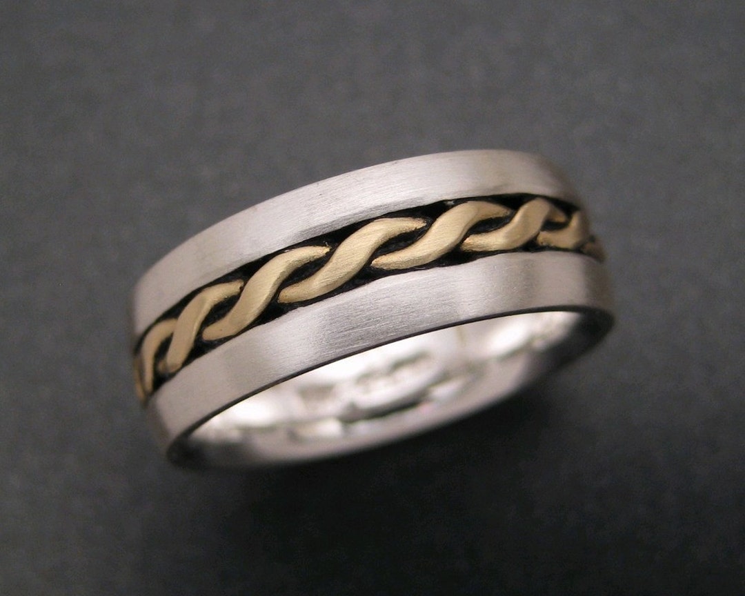 Sterling & 18K Two Wire Twist Inlay - Etsy