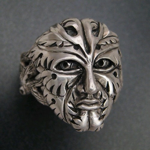 Sterling Green Man Ring - Etsy