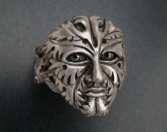 Sterling Green Man Ring - Etsy