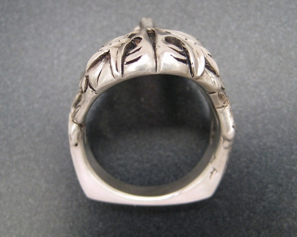 Sterling Green Man Ring - Etsy