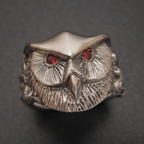 Silver Barn Owl Ring - Etsy