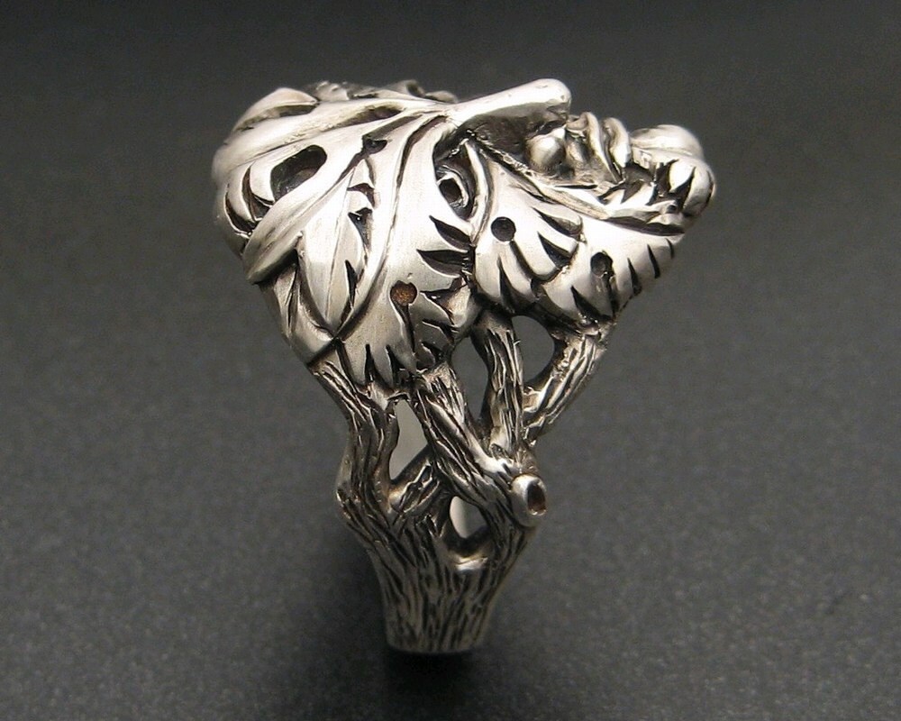 Sterling Green Man Ring - Etsy