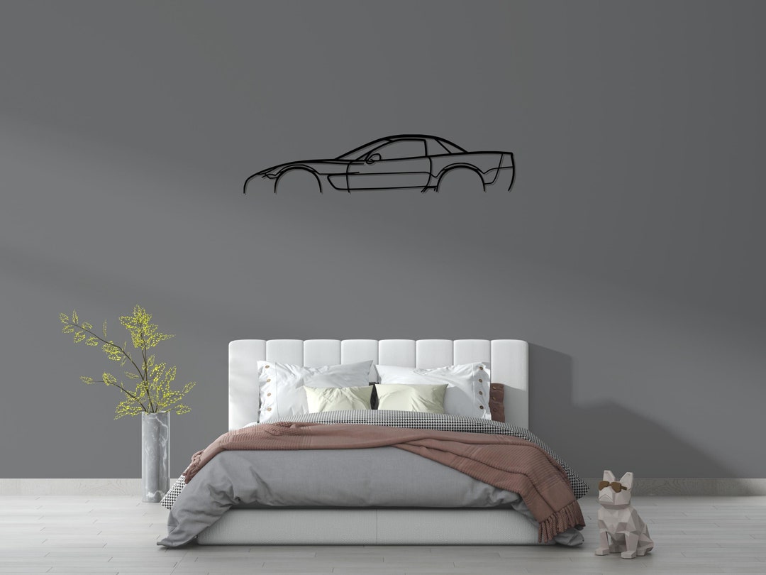 C5 Corvette, Chevrolet Corvette Silhouette, Corvette Wall Decor, Metal ...