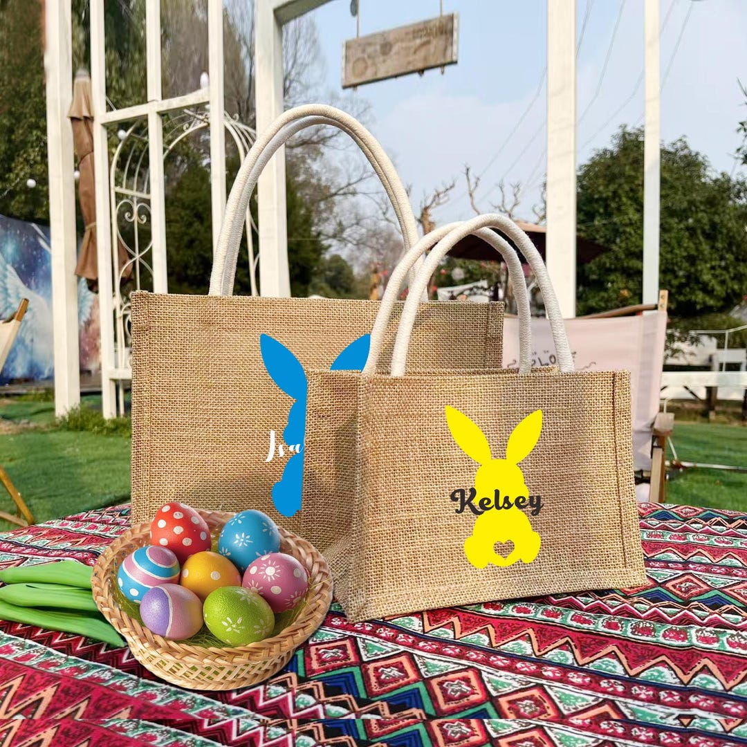 Personalized Easter Bag,easter Basket Gift, Custom Name Bunny Bag,kids ...