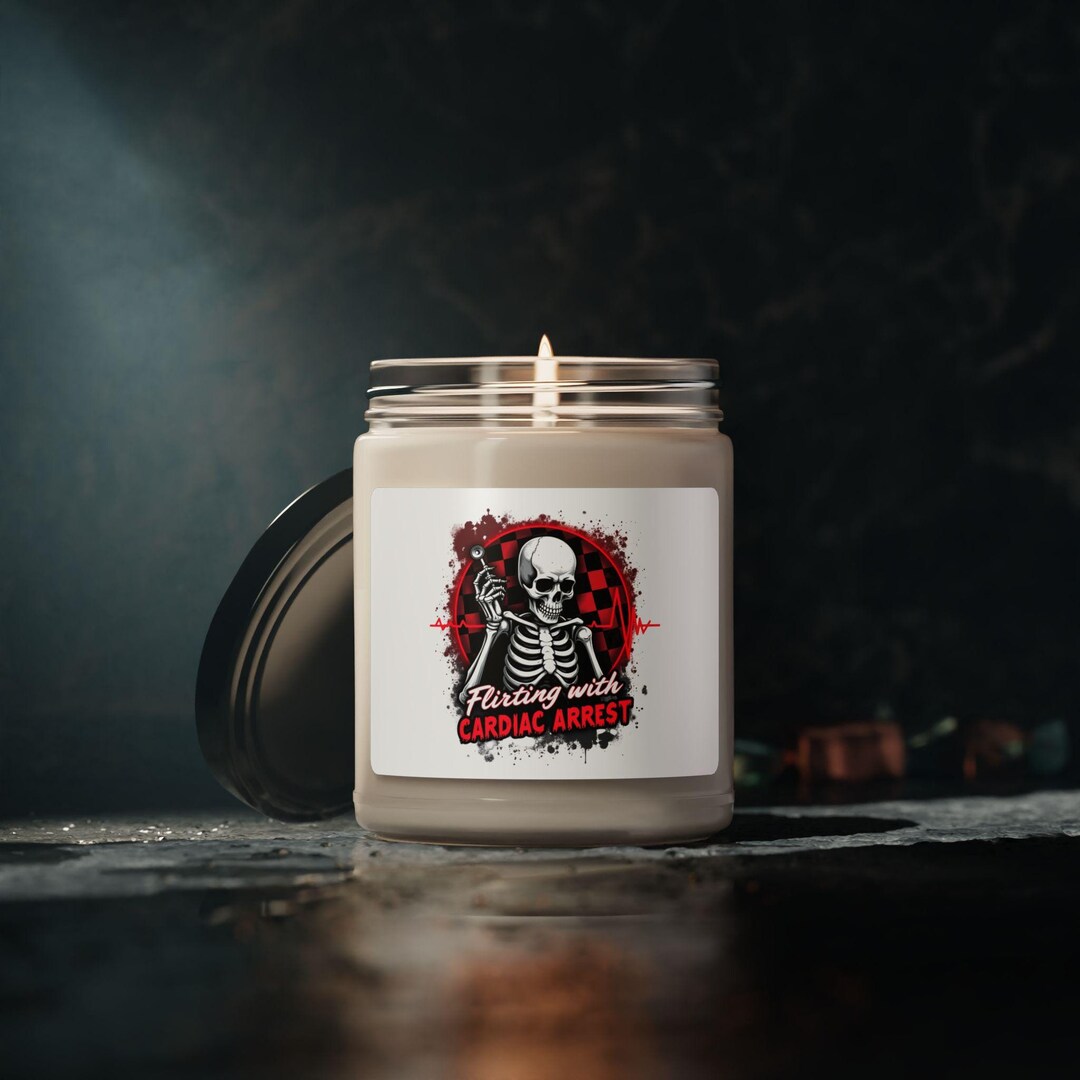 Checkered Healthcare Flirting With Cardiac Arrest Skeleton Punk Candle ...