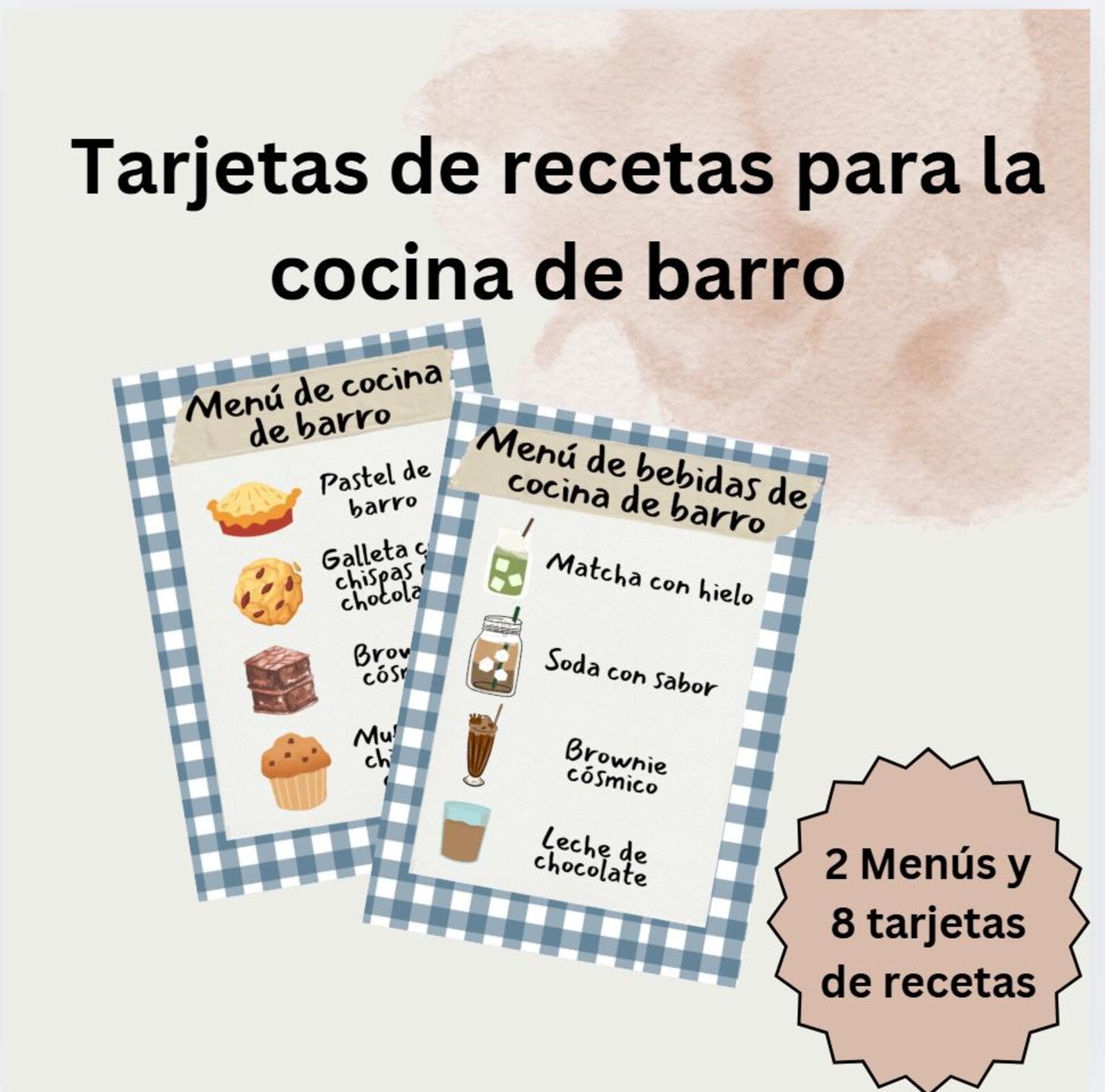 Tarjetas De Recetas Para La Cocina De Barro (mud Kitchen Recipe Cards ...