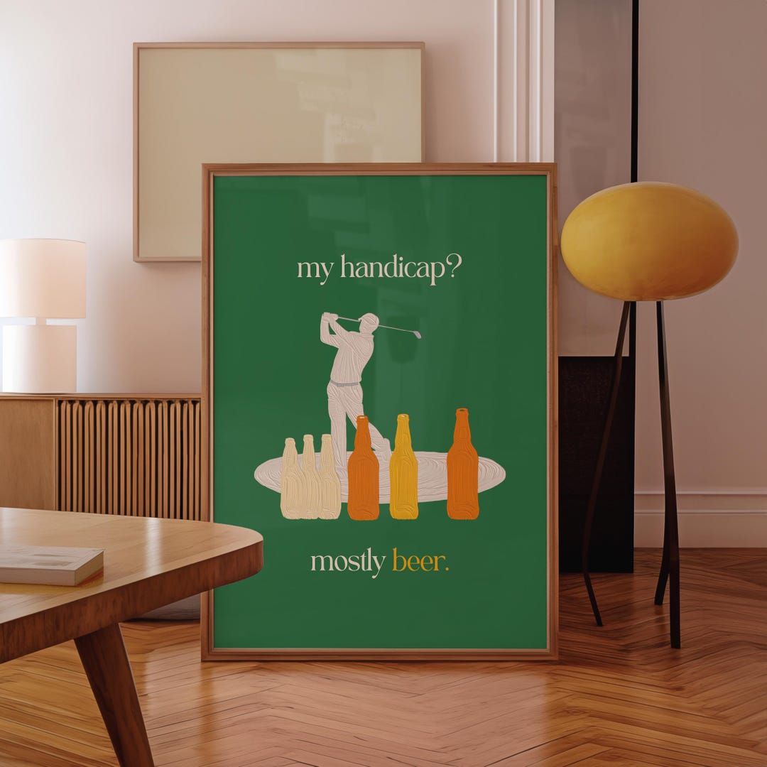 Golf and Beer Print Hand-painted Texture | Golfer Lager Pilsner ...