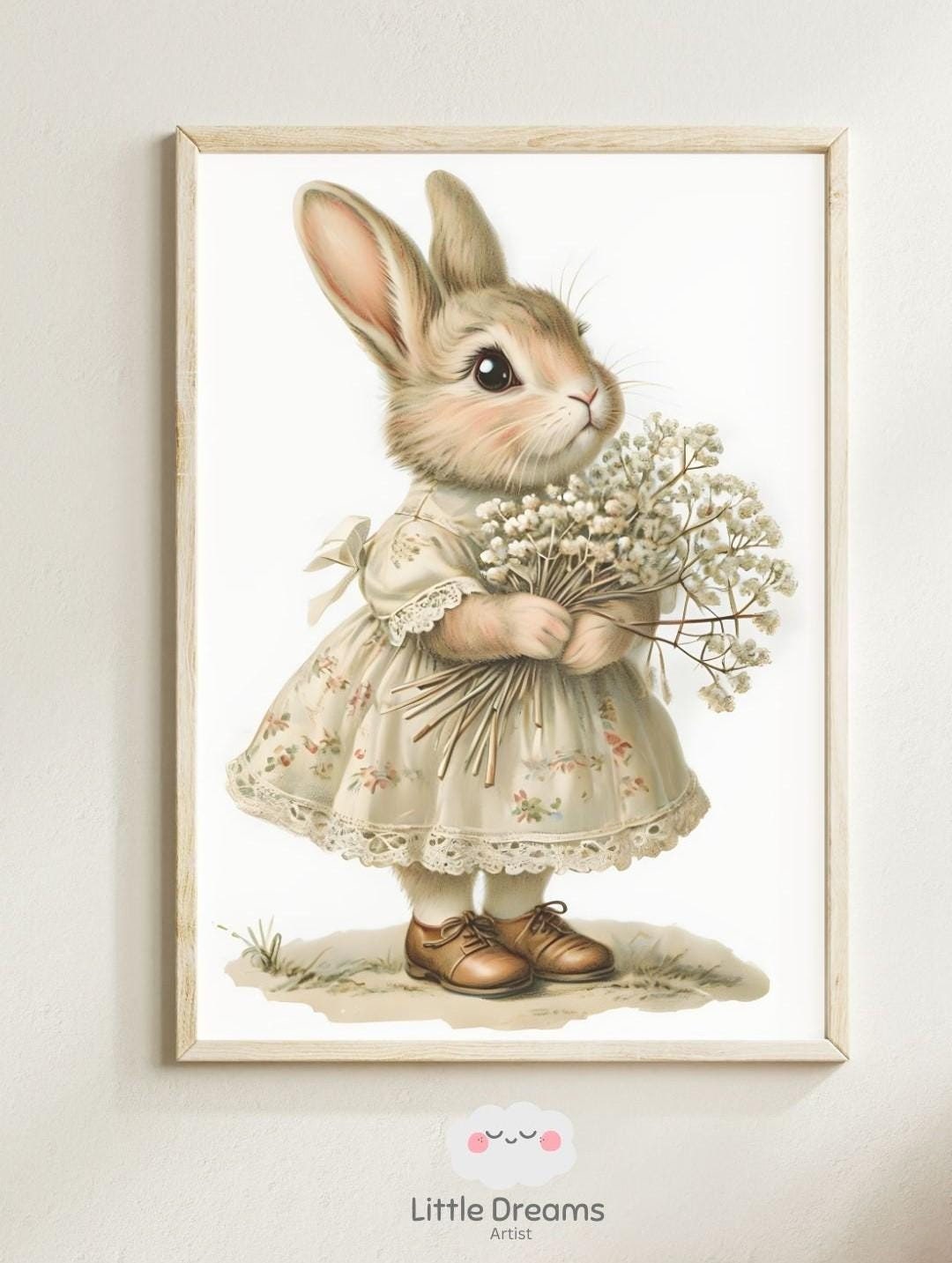 Pink Nursery Gallery Art, Vintage Kids Room Decor, Girls Gallery Art ...