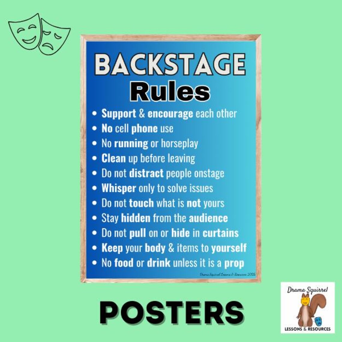 Backstage Rules Poster - Theatre Classroom Poster, Drama Anchor Chart ...