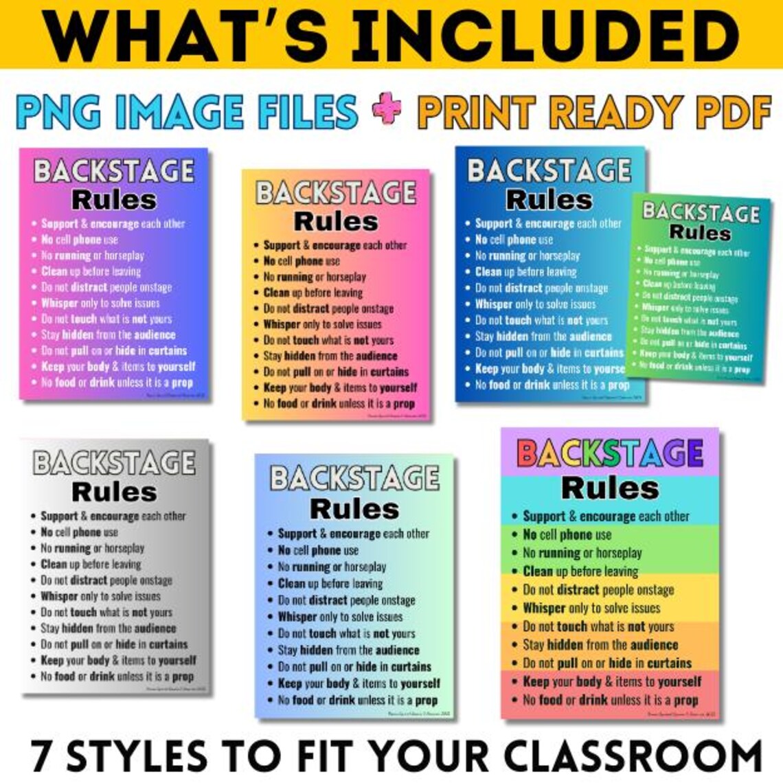 Backstage Rules Poster - Theatre Classroom Poster, Drama Anchor Chart ...
